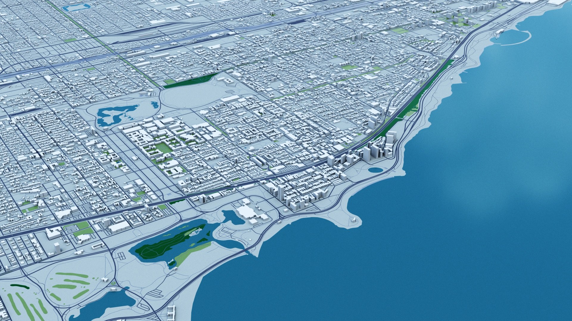 Chicago terrain city 3D - TurboSquid 1403624
