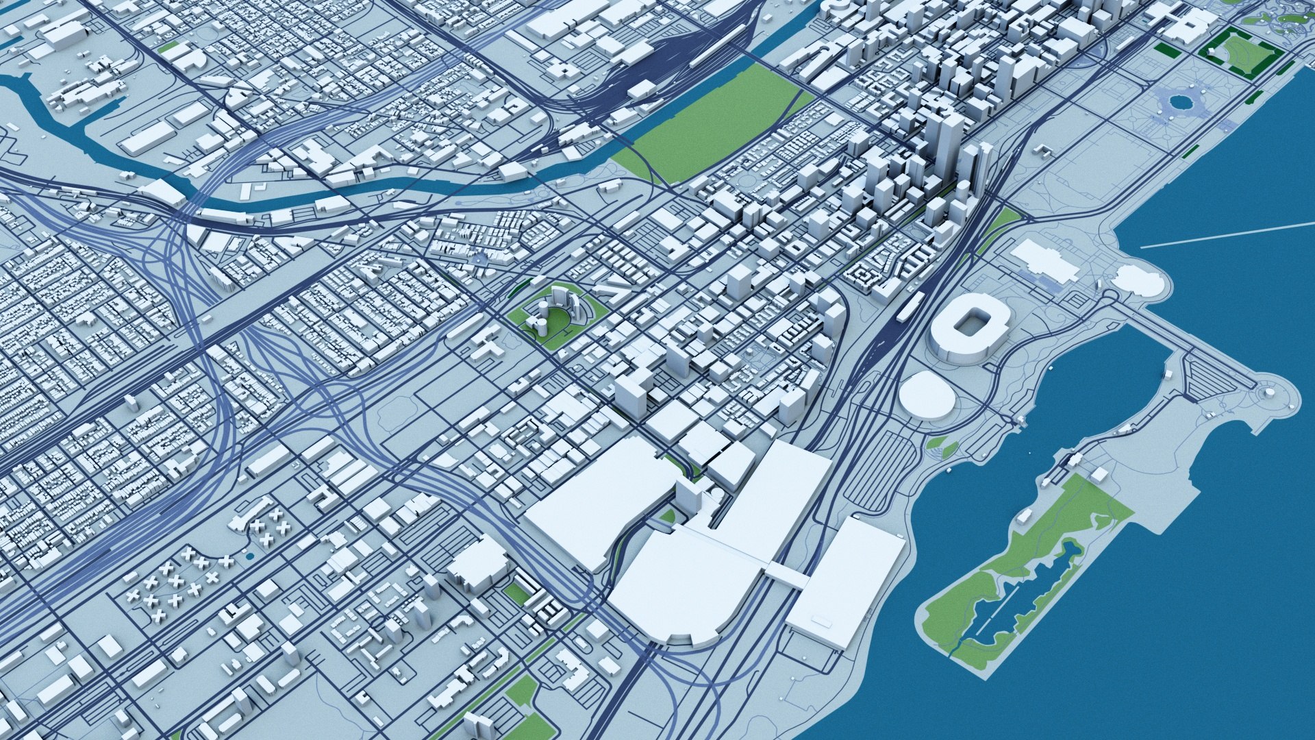 Chicago terrain city 3D - TurboSquid 1403624