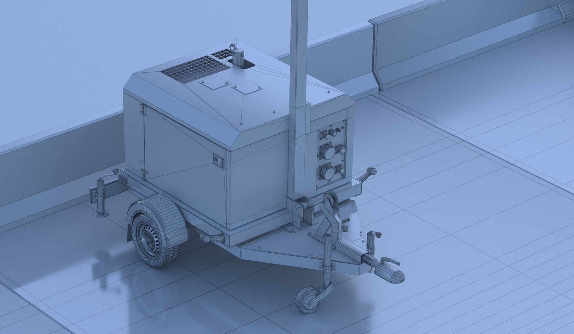 Mobile Light Tower Diesel Generator 3D - TurboSquid 2210240