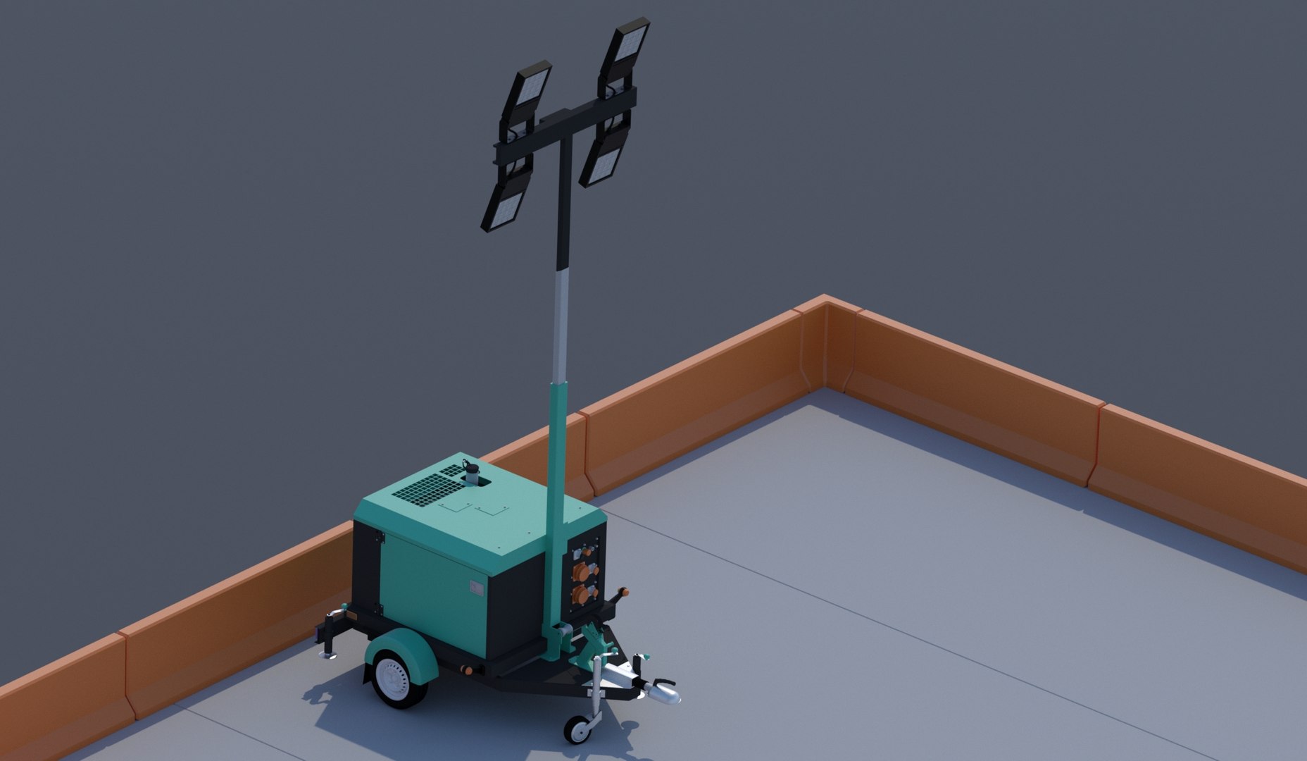 Mobile Light Tower Diesel Generator 3D - TurboSquid 2210240