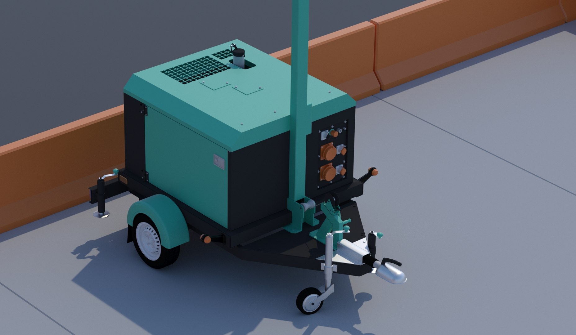 Mobile Light Tower Diesel Generator 3D - TurboSquid 2210240
