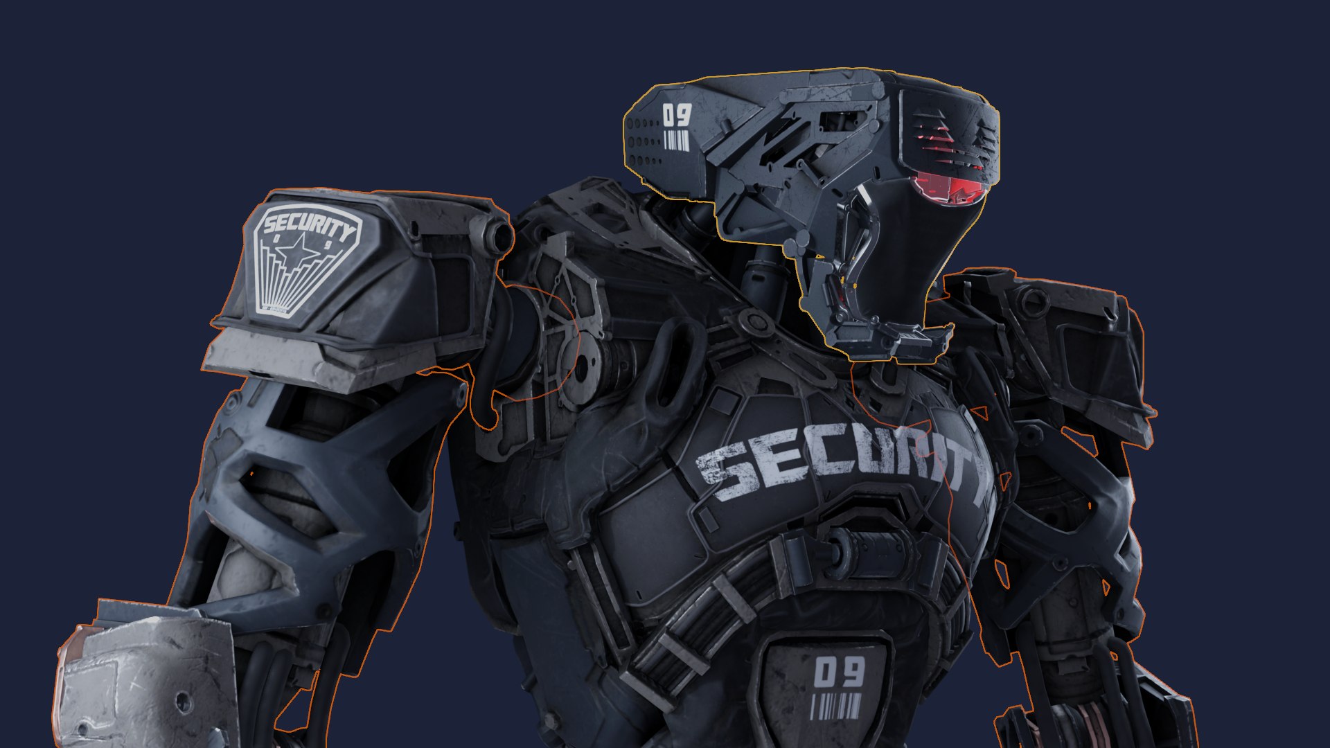 3D Soldier Robot With Scifi Gun - GameReady - TurboSquid 2344397