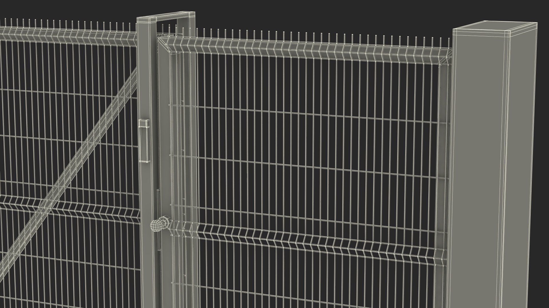 3D model Welded Mesh Gates Red - TurboSquid 2175511