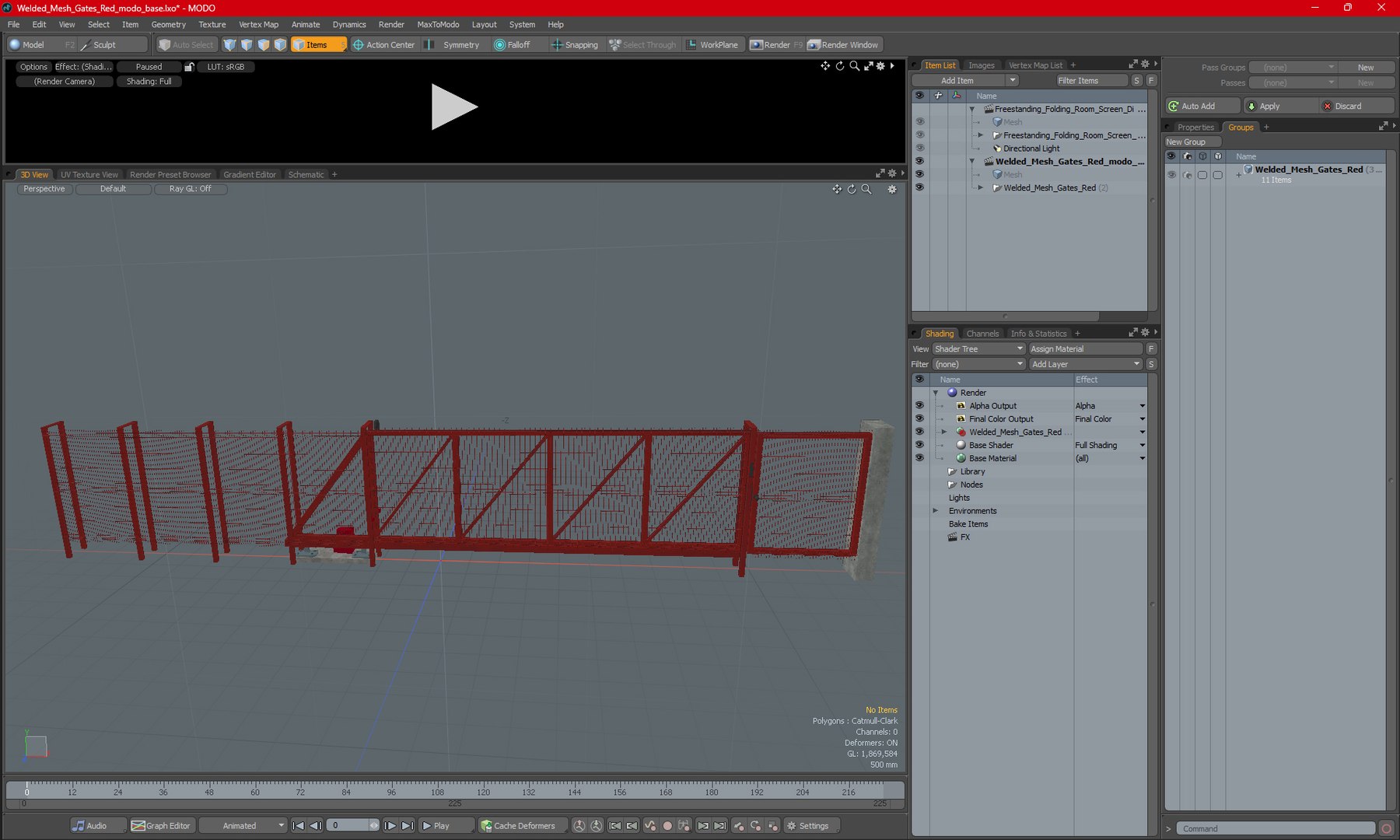 3D model Welded Mesh Gates Red - TurboSquid 2175511