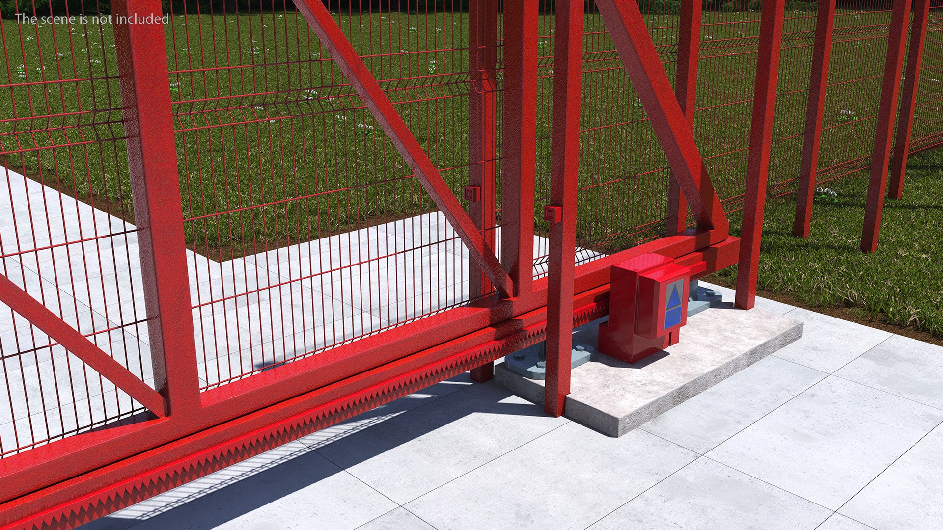 3D model Welded Mesh Gates Red - TurboSquid 2175511