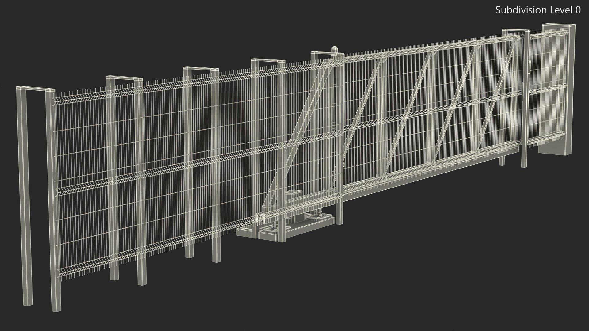 3D model Welded Mesh Gates Red - TurboSquid 2175511