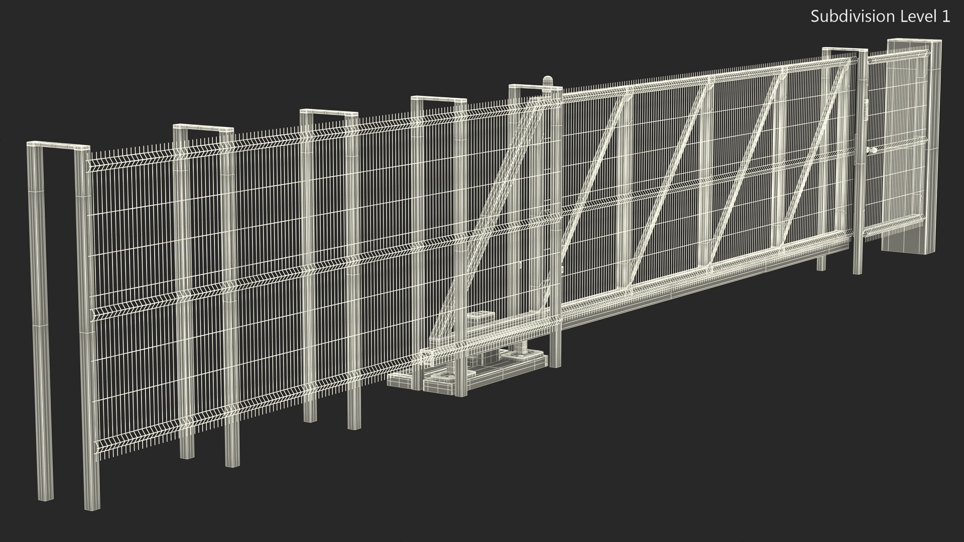 3D model Welded Mesh Gates Red - TurboSquid 2175511