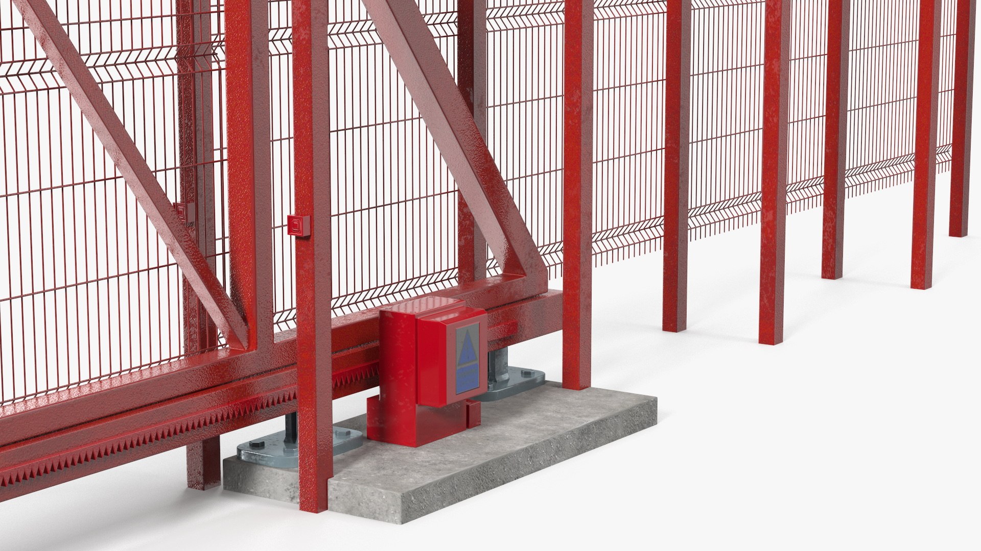 3D model Welded Mesh Gates Red - TurboSquid 2175511