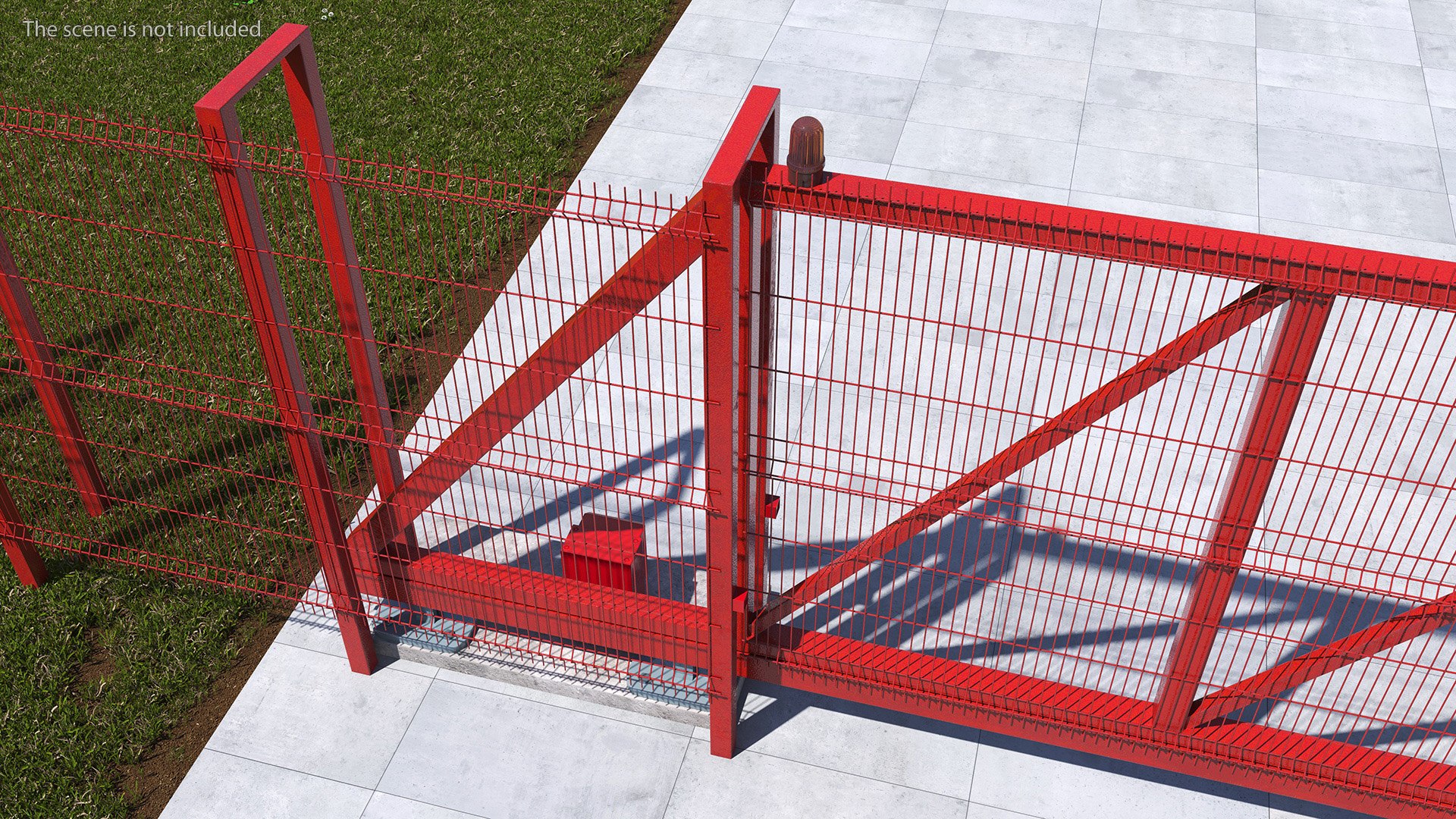 3D model Welded Mesh Gates Red - TurboSquid 2175511