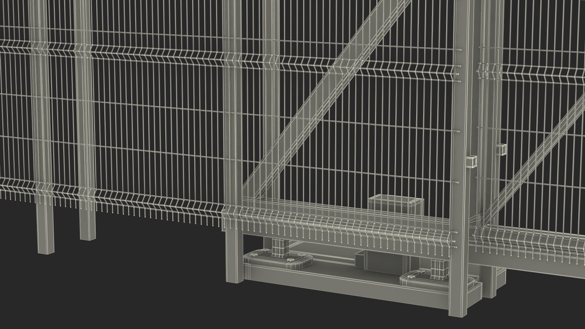 3D model Welded Mesh Gates Red - TurboSquid 2175511