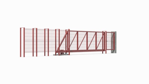 modelo 3d Puertas de malla soldada Rojas - TurboSquid 2175511