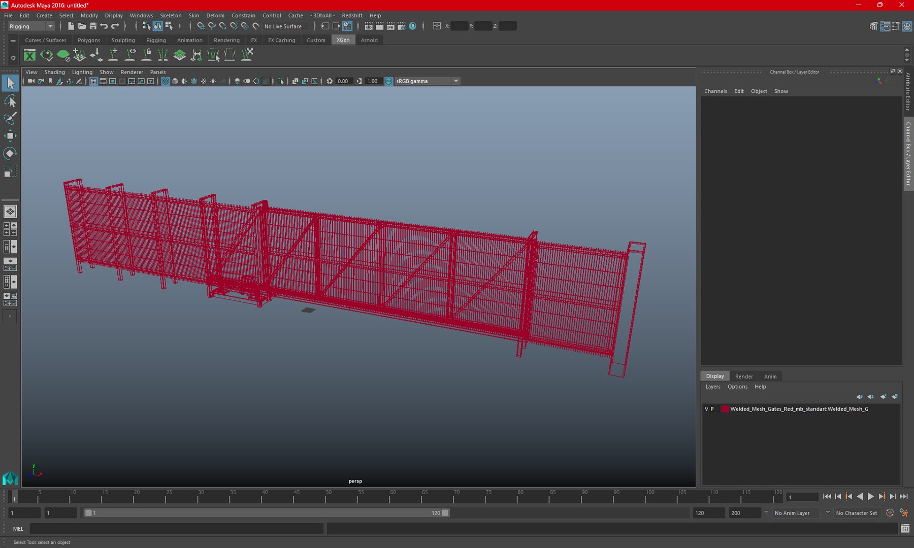 3D model Welded Mesh Gates Red - TurboSquid 2175511