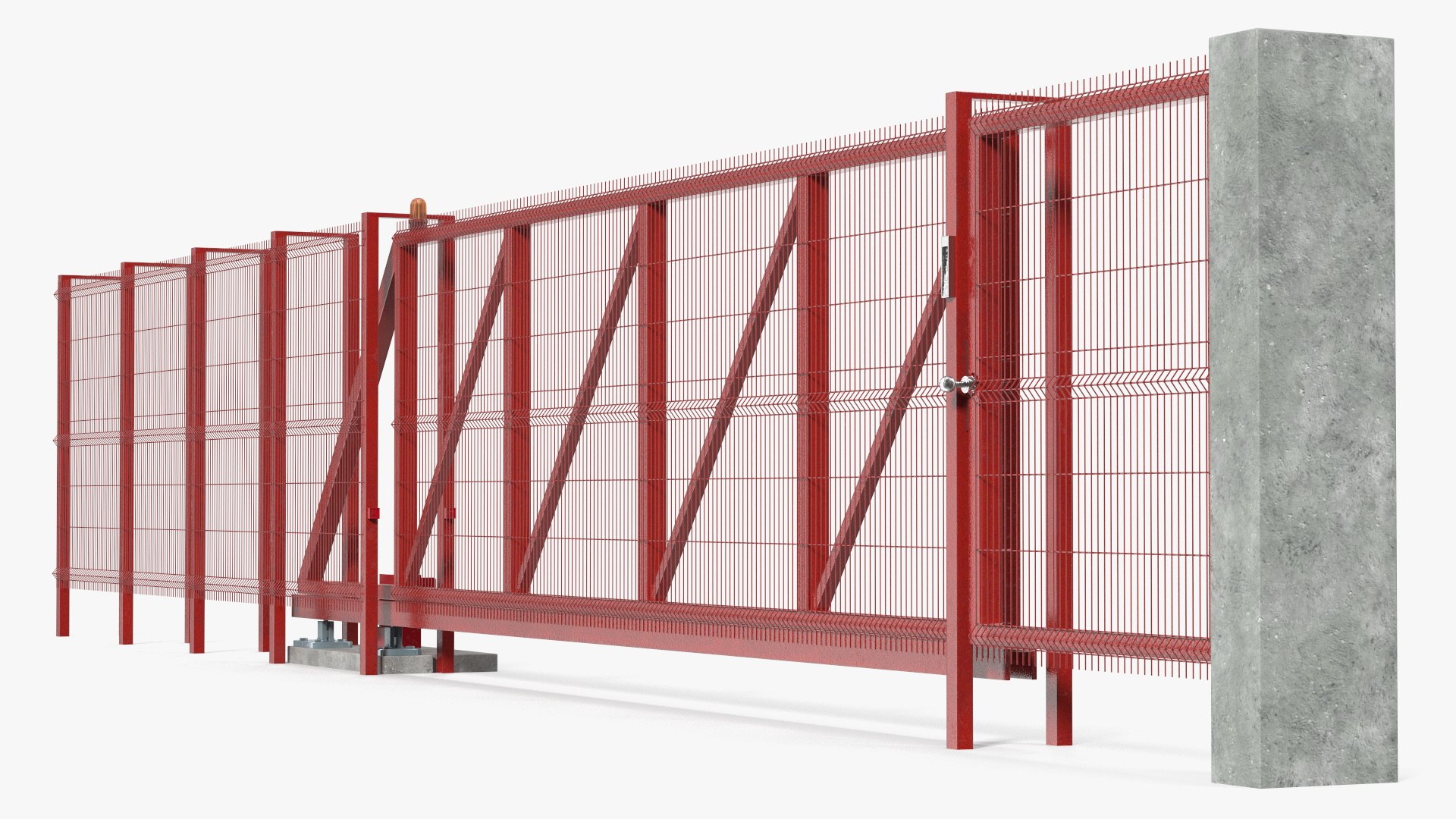 3D model Welded Mesh Gates Red - TurboSquid 2175511