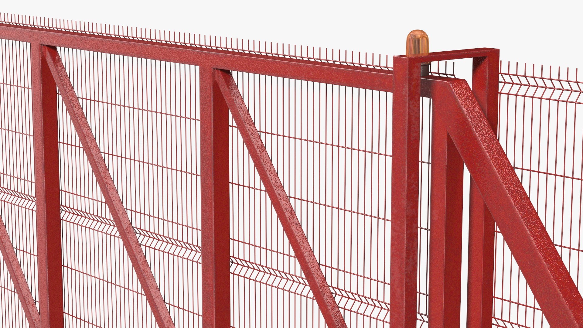 3D model Welded Mesh Gates Red - TurboSquid 2175511