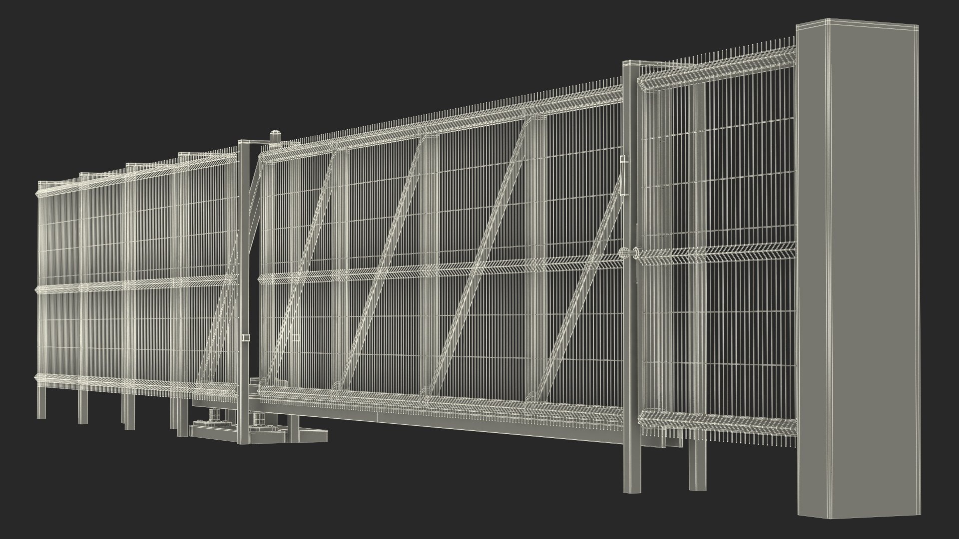 3D model Welded Mesh Gates Red - TurboSquid 2175511