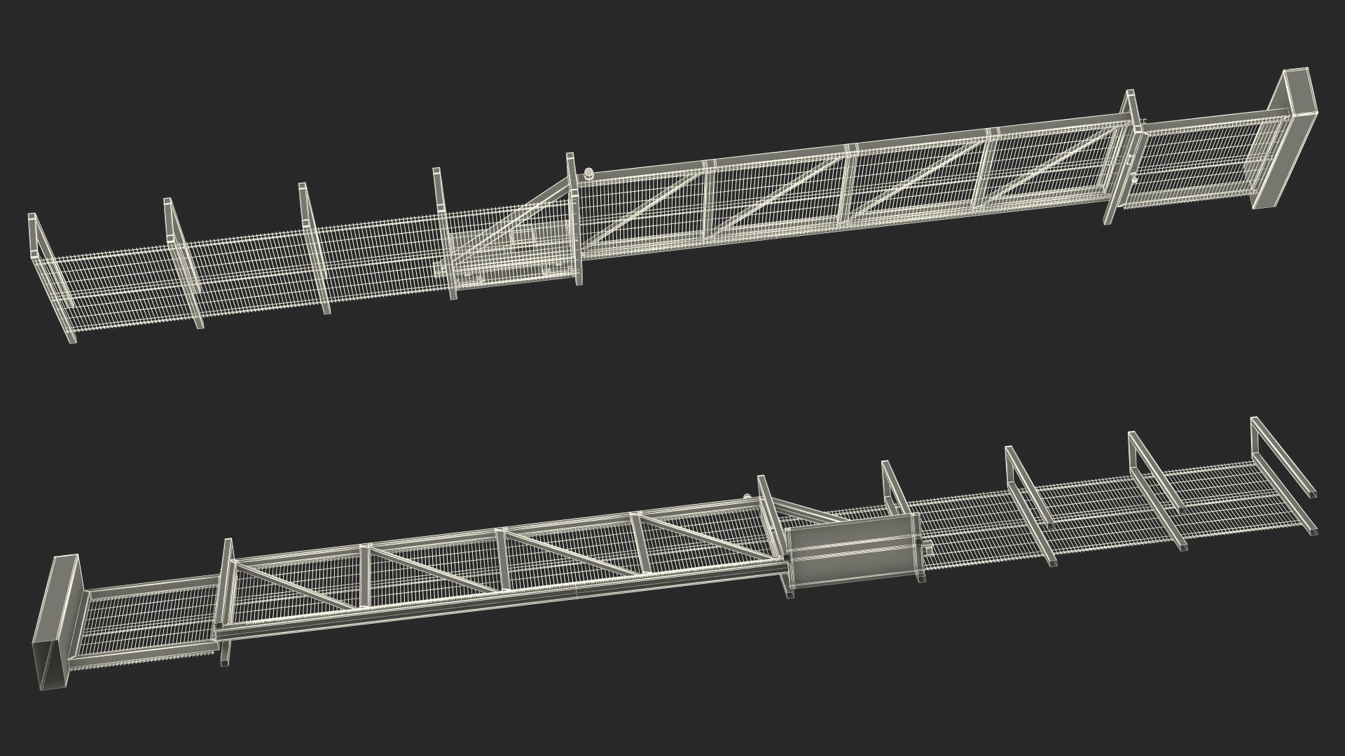 3D model Welded Mesh Gates Red - TurboSquid 2175511