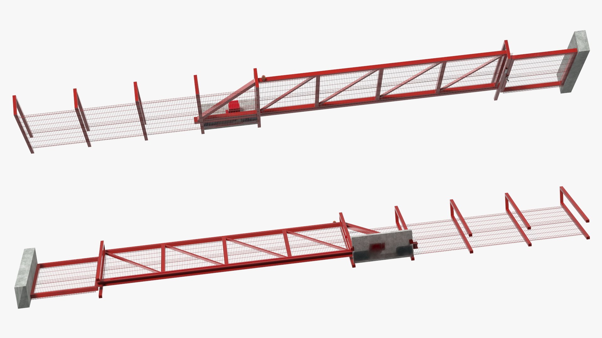 3D model Welded Mesh Gates Red - TurboSquid 2175511