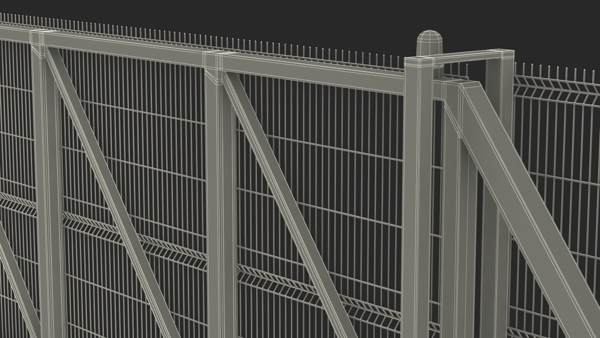 3D model Welded Mesh Gates Red - TurboSquid 2175511