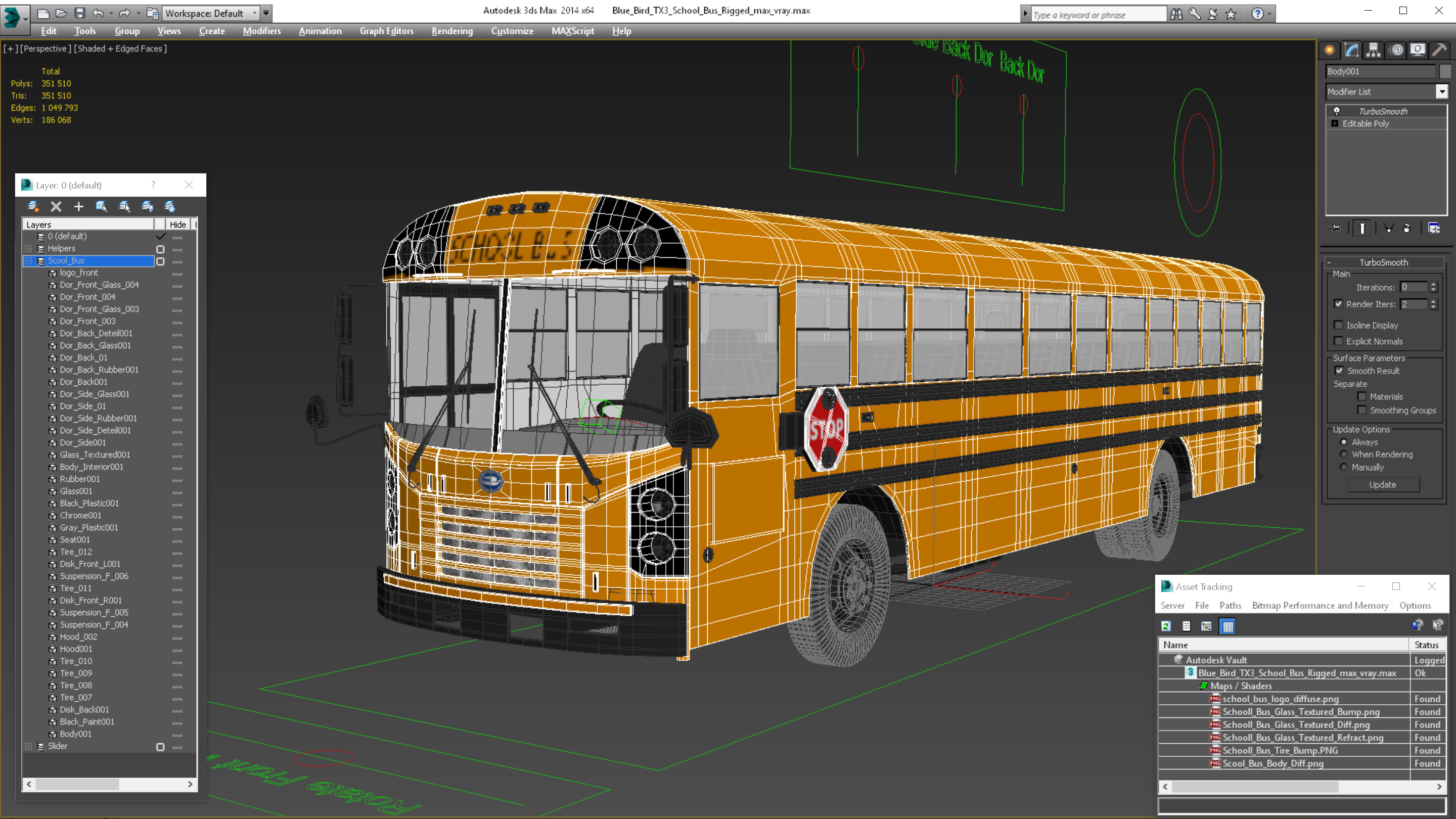 Blue Bird TX3 School Bus Rigged 3D model - TurboSquid 1768864