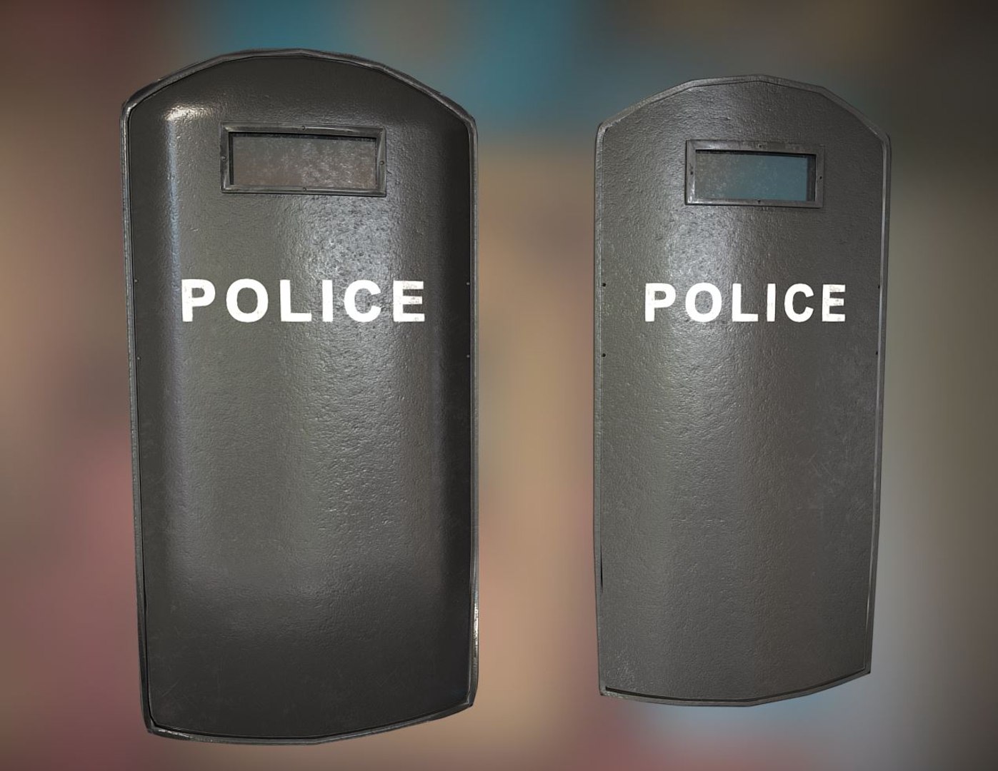 3d police shield pbr ready model