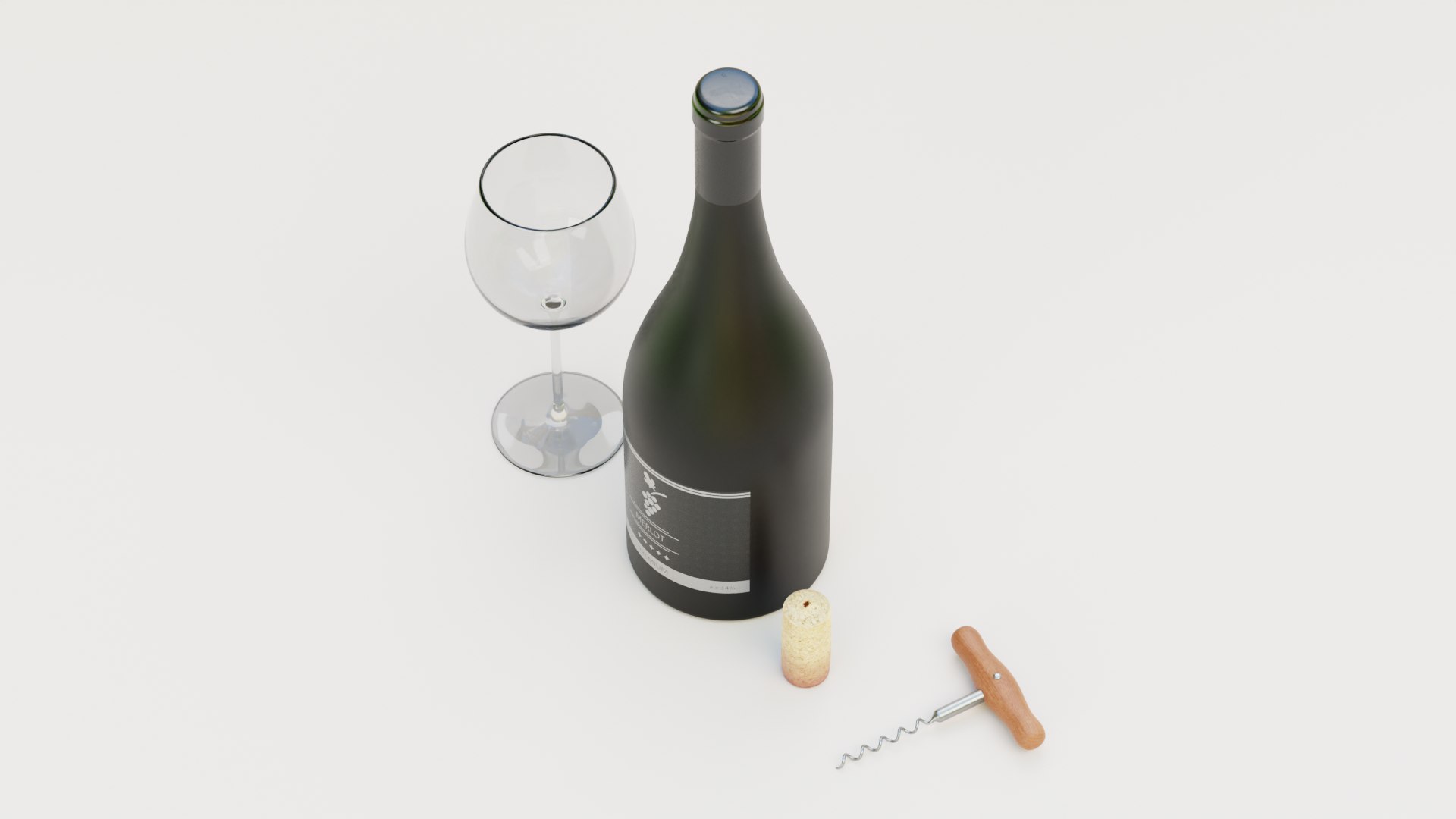 Red Wine Set 3D Model - TurboSquid 2019304