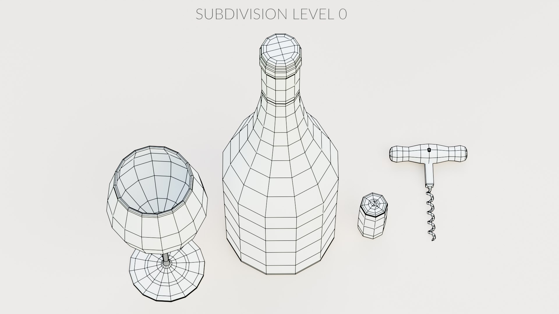 Red Wine Set 3D Model - TurboSquid 2019304