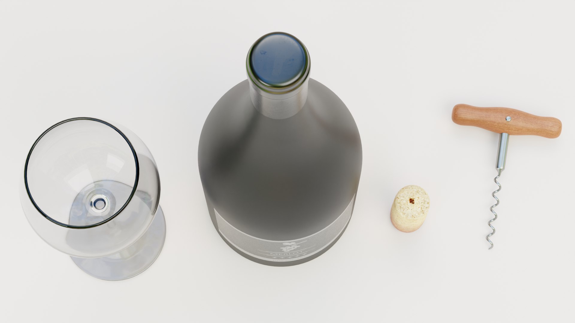 Red Wine Set 3D Model - TurboSquid 2019304