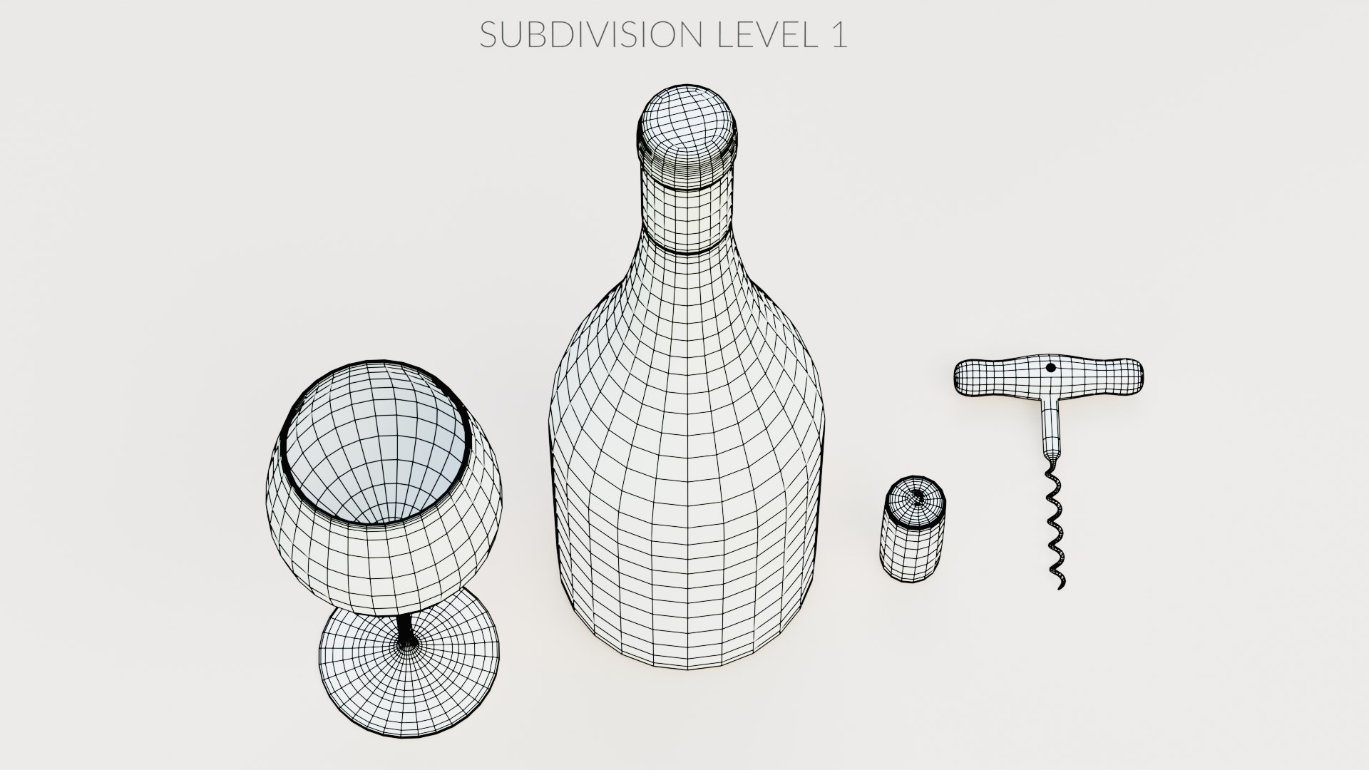 Red Wine Set 3D Model - TurboSquid 2019304