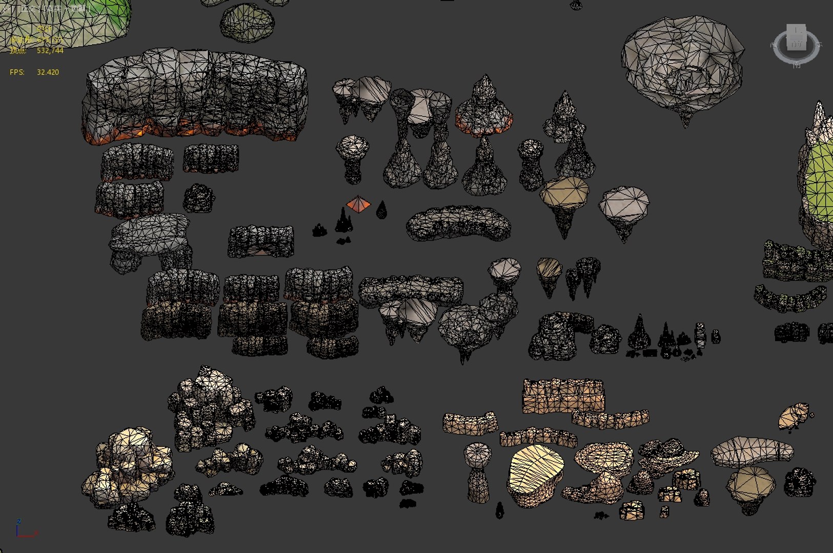 Rock Rockery Floating Empty Island Volcano Snow Mountain Ice Desert ...