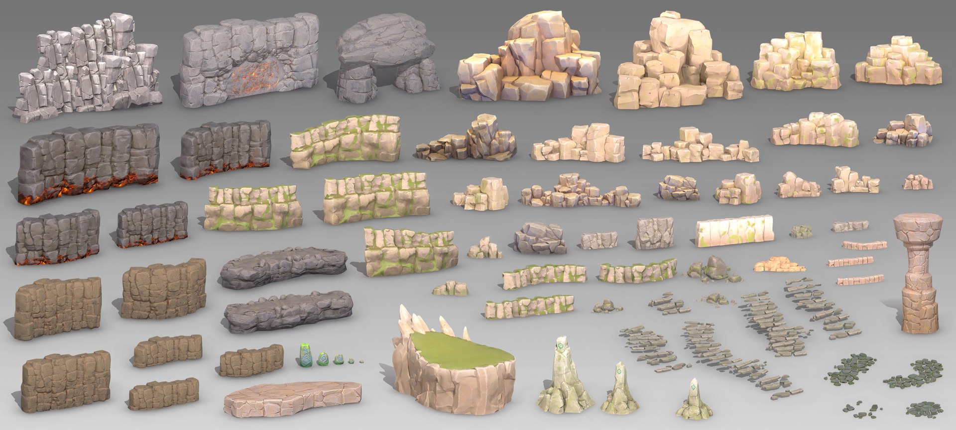 Rock Rockery Floating Empty Island Volcano Snow Mountain Ice Desert ...