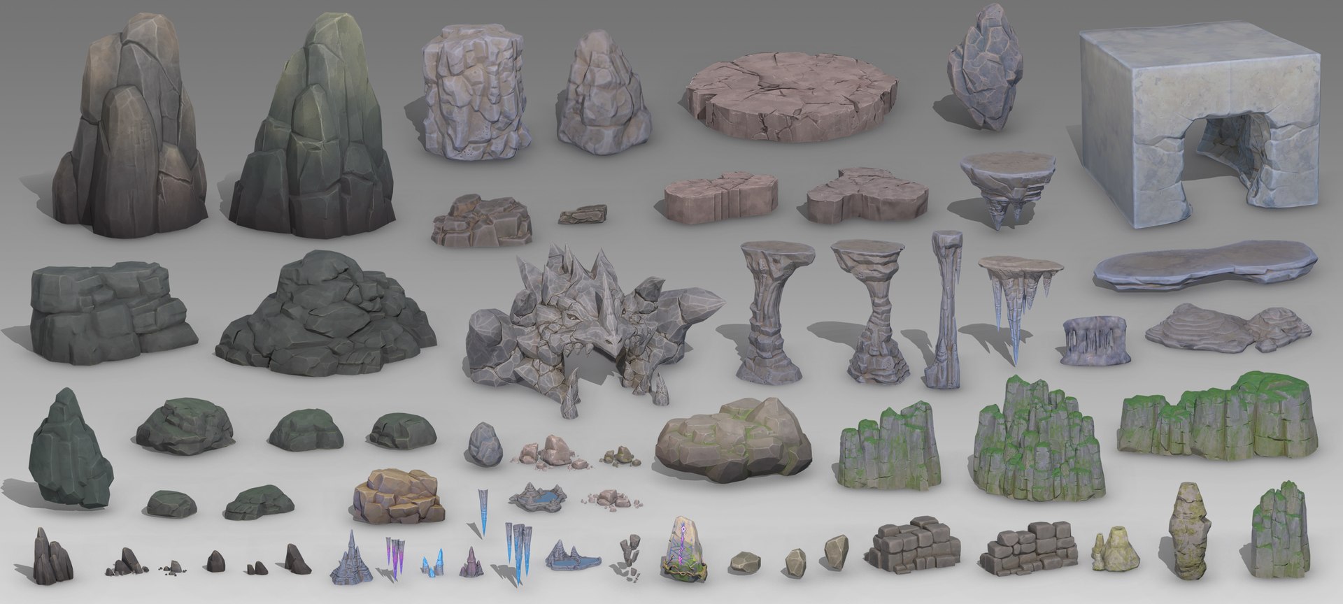 Rock Rockery Floating Empty Island Volcano Snow Mountain Ice Desert ...