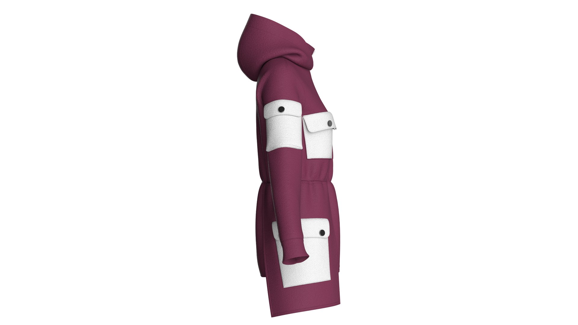 Girls Eclipse Modular Hooded Jacket 3D Model - TurboSquid 2573418