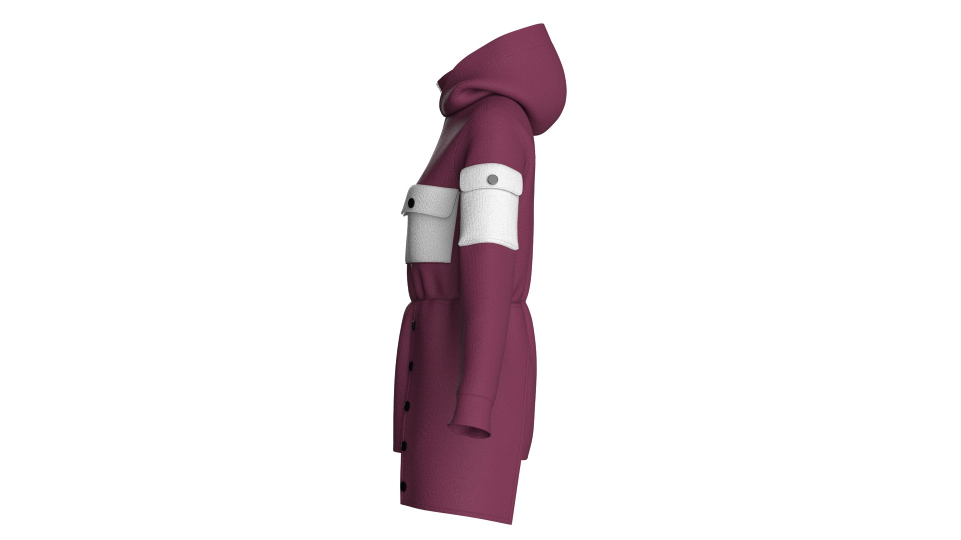 Girls Eclipse Modular Hooded Jacket 3D Model - TurboSquid 2573418