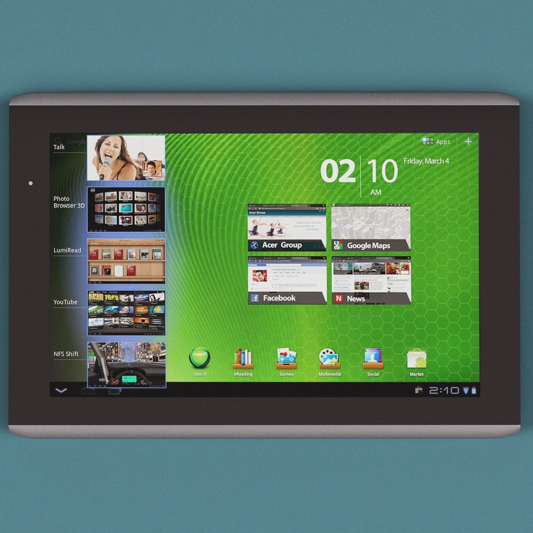 Acer Iconia Tab A500 3d Model