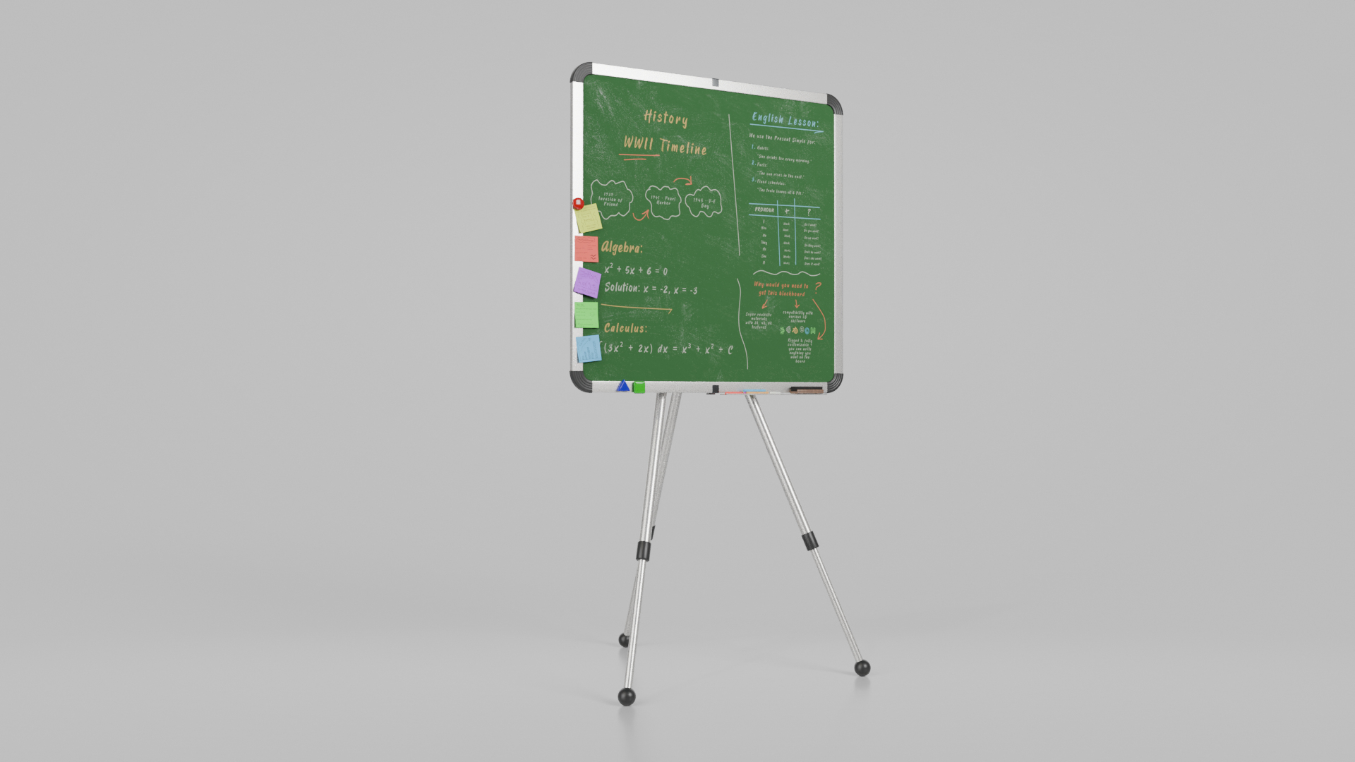 3D Customizable Metal Greenboard With Stand - Square Writing Board ...