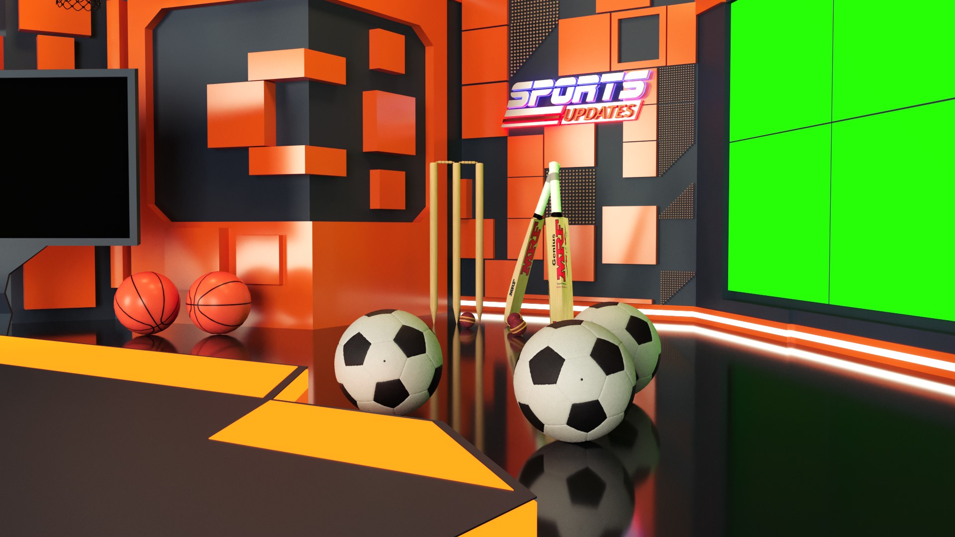 3D Sports Virtual Tv Set - TurboSquid 1851283