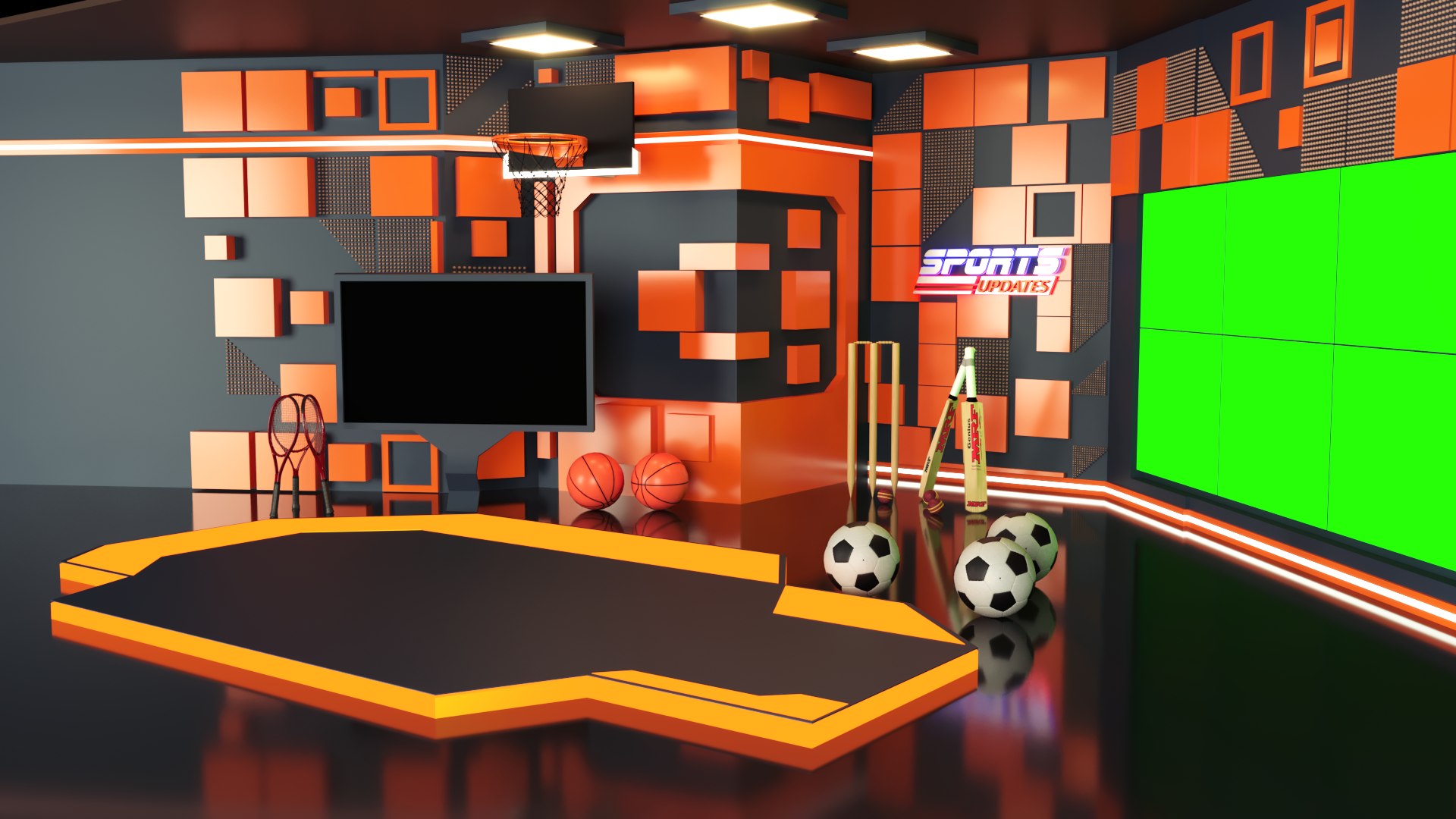 3D Sports Virtual Tv Set - TurboSquid 1851283