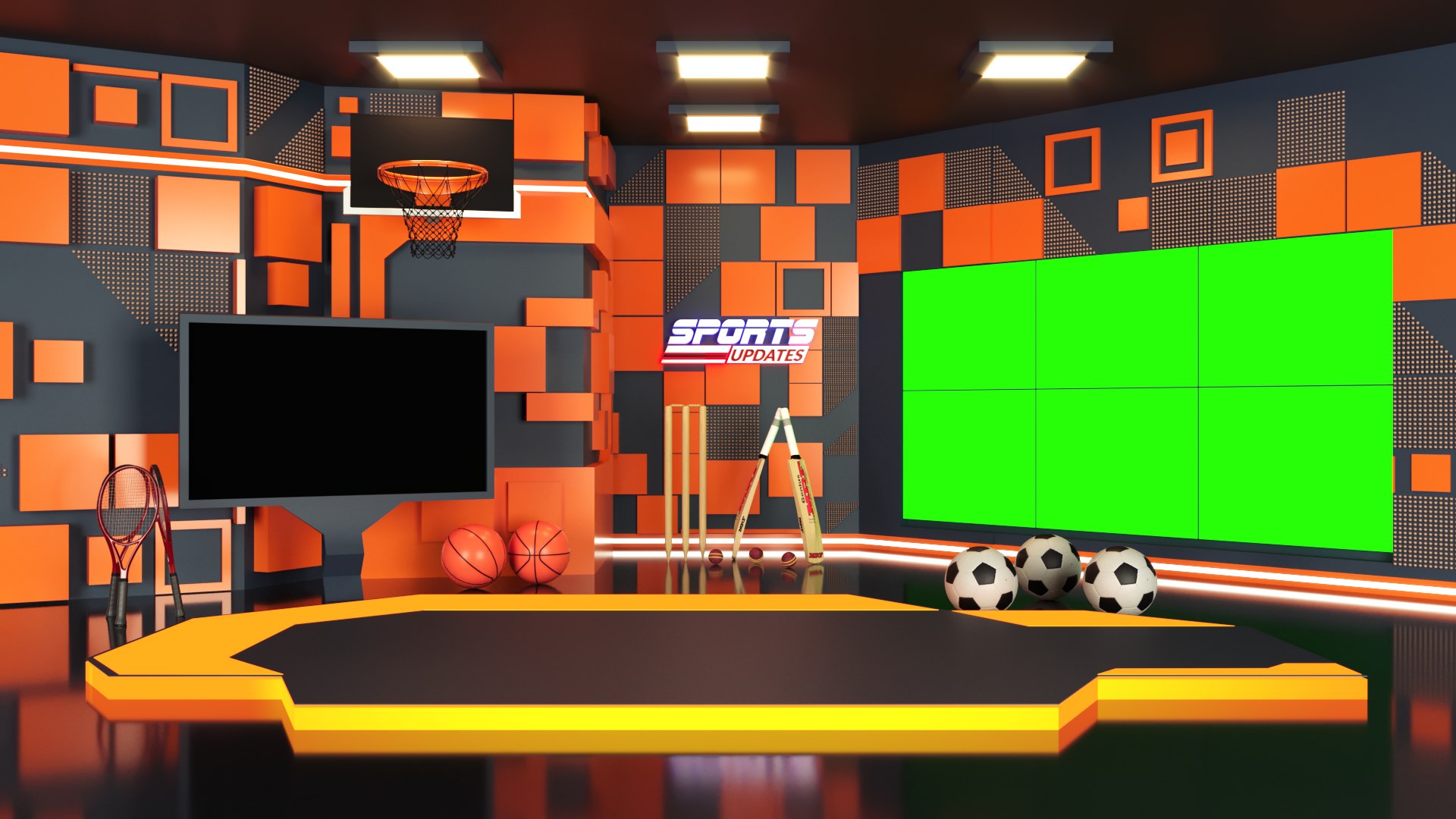 3D Sports Virtual Tv Set - TurboSquid 1851283