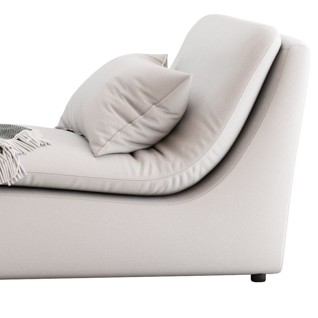 3D CB2 Turn Ivorey Chaise Lounge model - TurboSquid 2165410