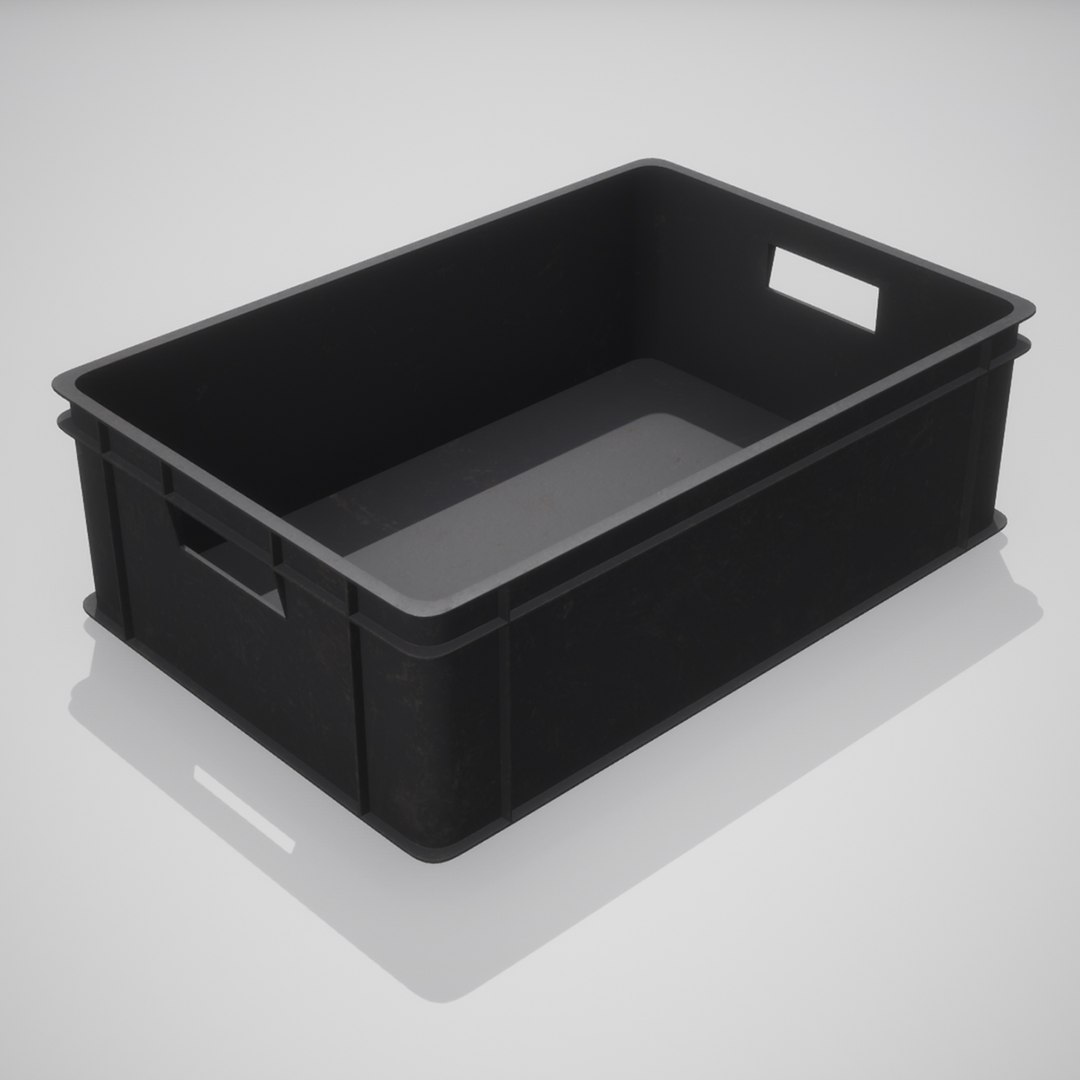Plastic Stacking Box Black Model - TurboSquid 1300573
