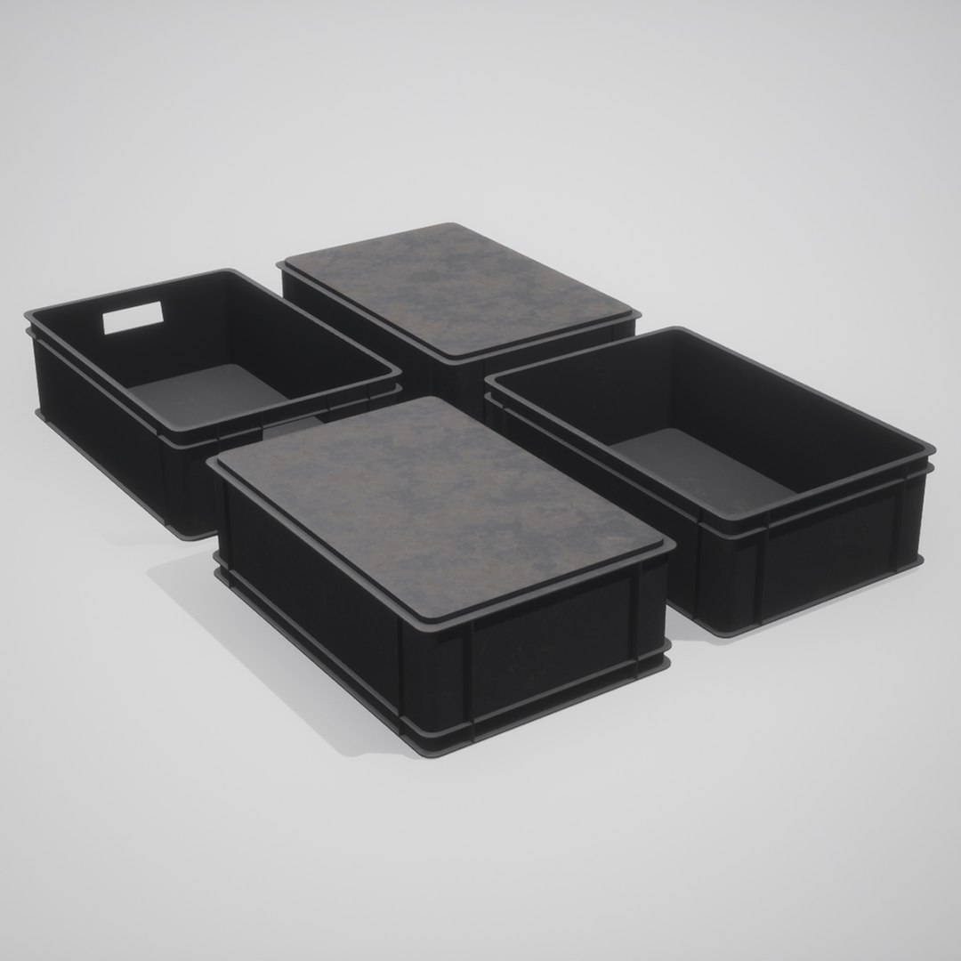 Plastic Stacking Box Black Model - TurboSquid 1300573