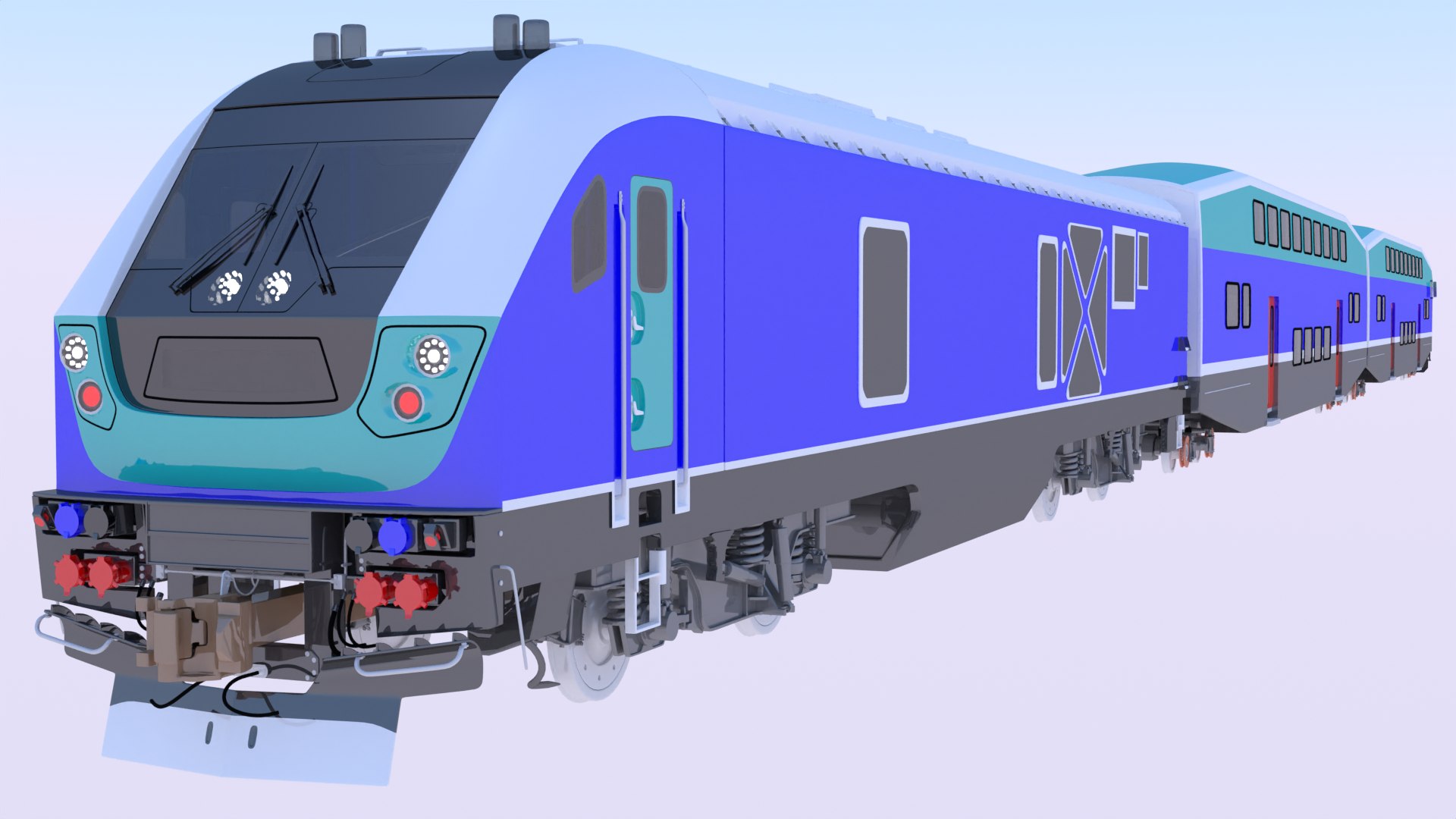 3D American Doubledeck Trains II - TurboSquid 2312902