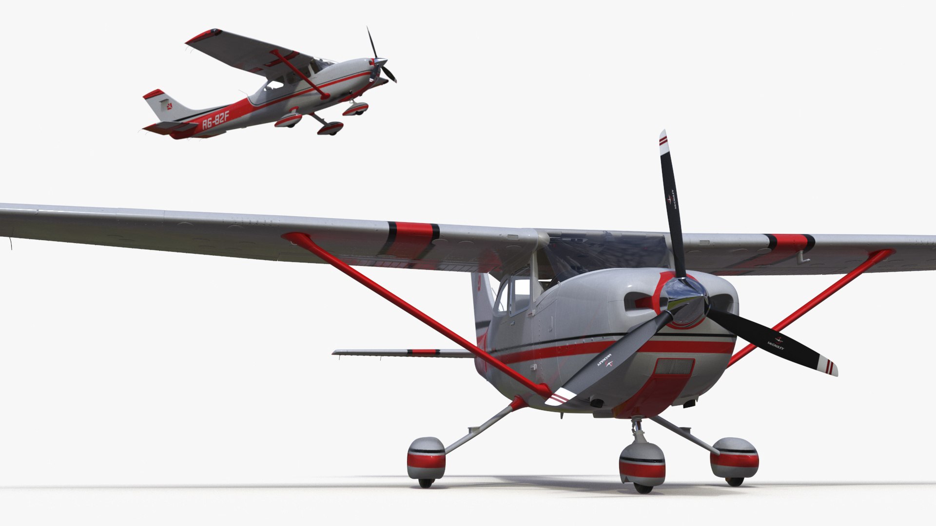 3D Model Single Engine Propeller Aircraft Cessna 182 - TurboSquid 2307468