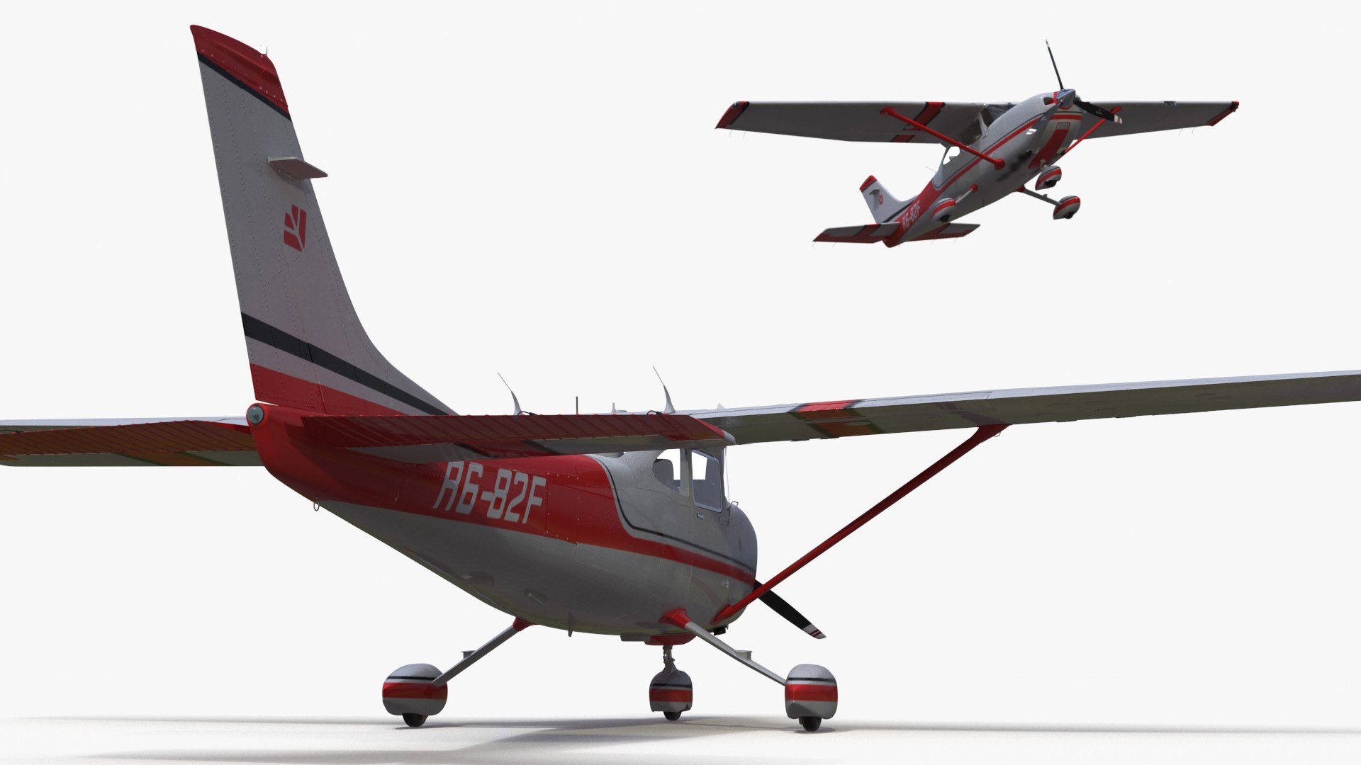 3D Model Single Engine Propeller Aircraft Cessna 182 - TurboSquid 2307468