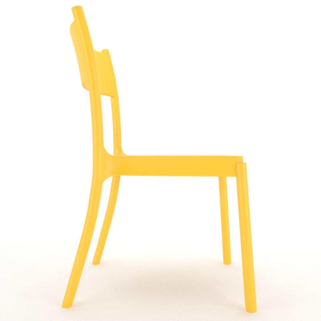3D yellow plastic chair - TurboSquid 1375462