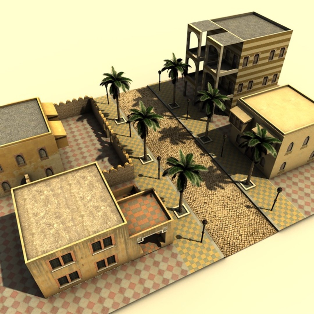 3d arab city houses model