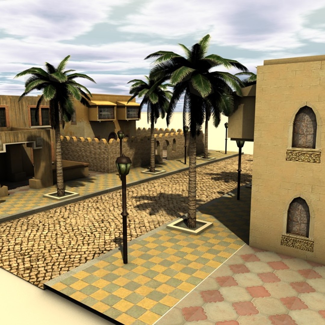 3d arab city houses model