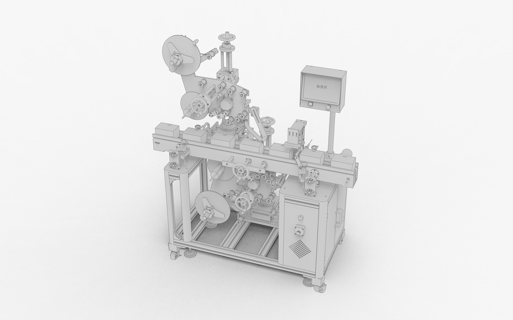 3D Automatic Box Labeling Machine - TurboSquid 1827980