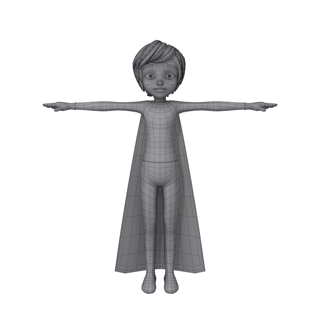3D Model Superhero Boy Cartoon - TurboSquid 1601501