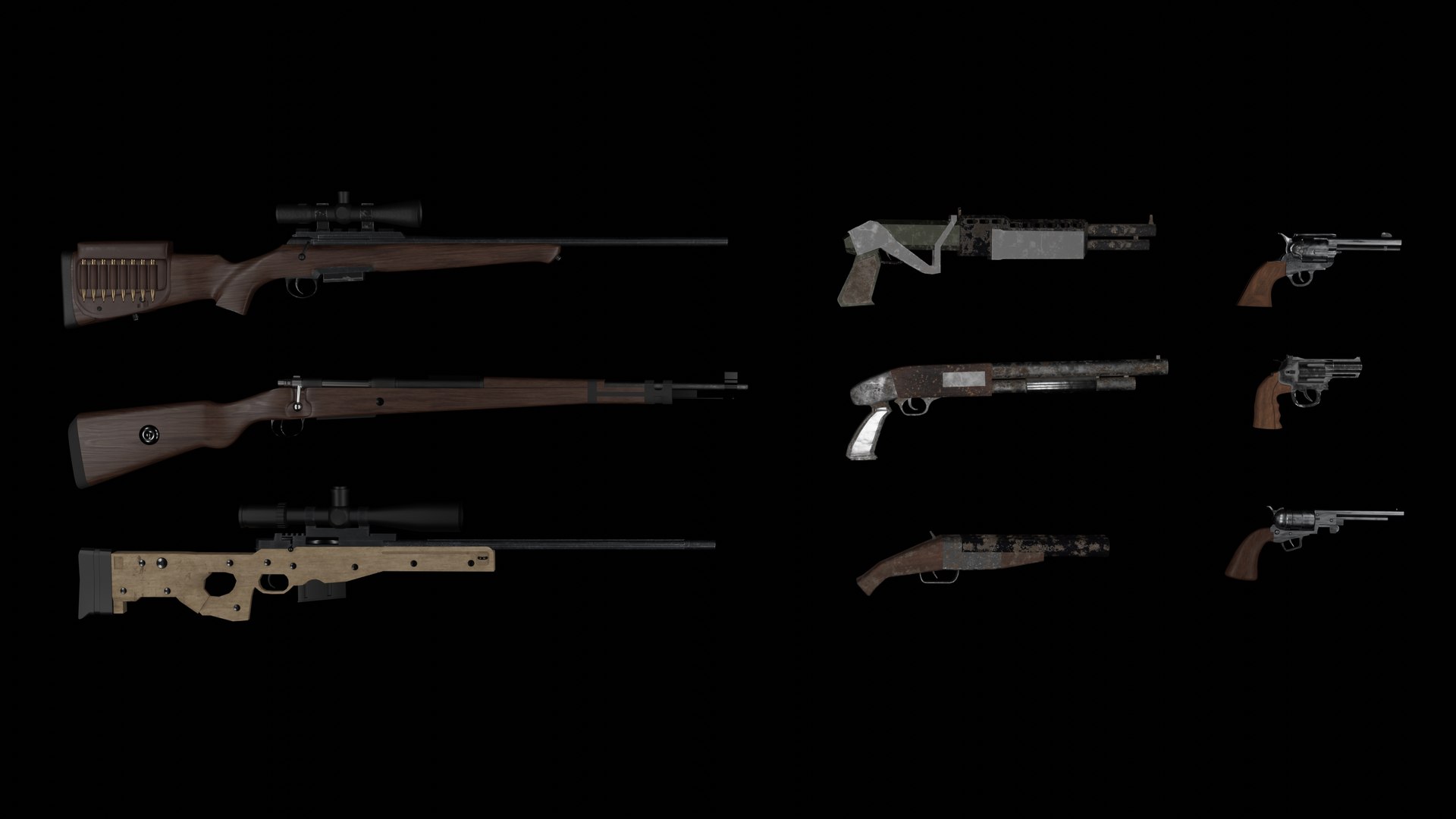 3D guns collection model - TurboSquid 1992189